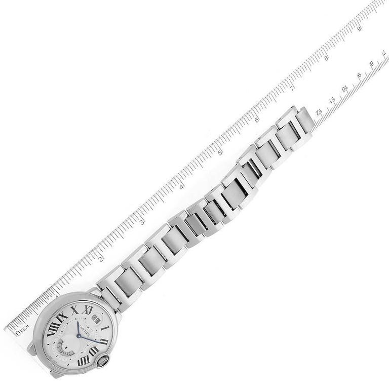 Cartier Ballon Bleu Dual Time Zone Steel Silver Dial Mens Watch ...