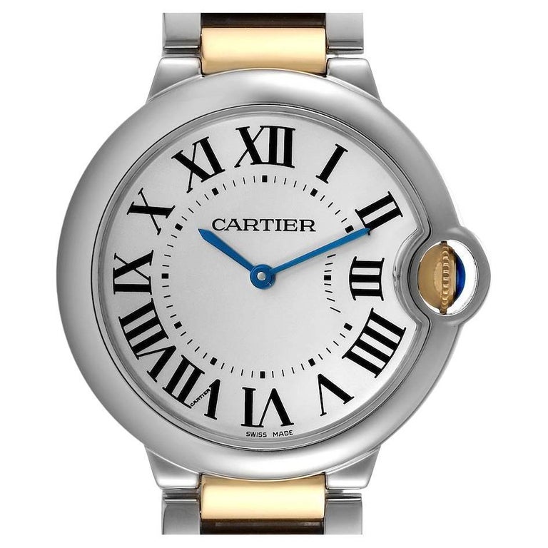 Cartier Ballon Bleu Steel Yellow Gold Watch W69008Z3 Box Papers at 1stDibs