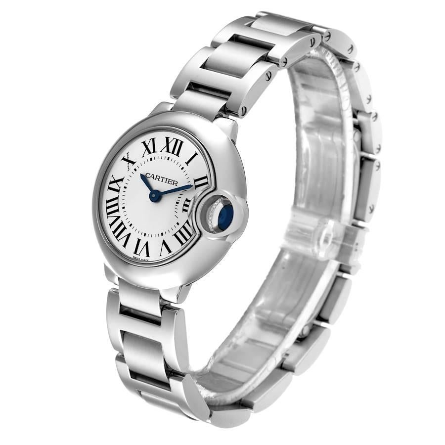 Cartier Ballon Bleu Silver Dial Quartz Steel Ladies Watch W69010Z4 For ...