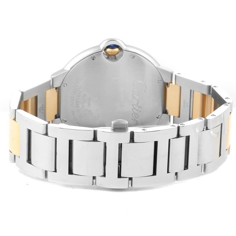 Cartier Ballon Bleu Silver Dial Steel Yellow Gold Men's Watch W69009Z3 ...