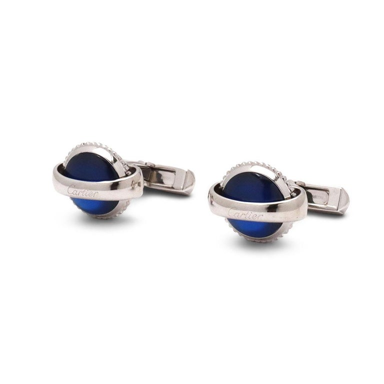 Cartier Ballon Bleu Silver Palladium Spinel Cufflinks at 1stDibs