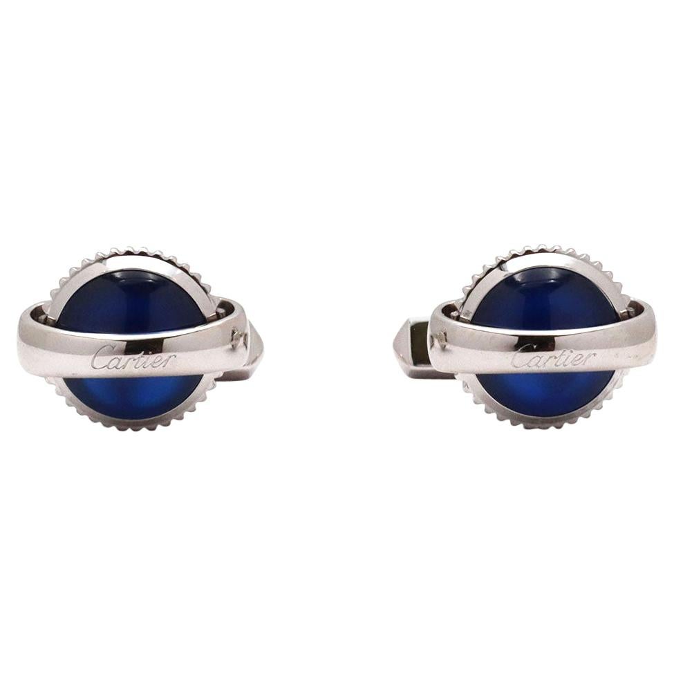 Cartier CC Logo Silver Cufflinks at 1stDibs | cartier silver cufflinks