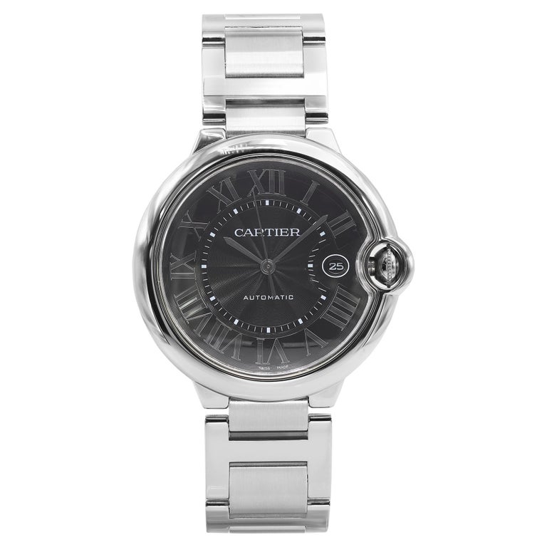 Cartier Ballon Bleu Edelstahl Schwarzes Zifferblatt Automatik Herrenuhr ...