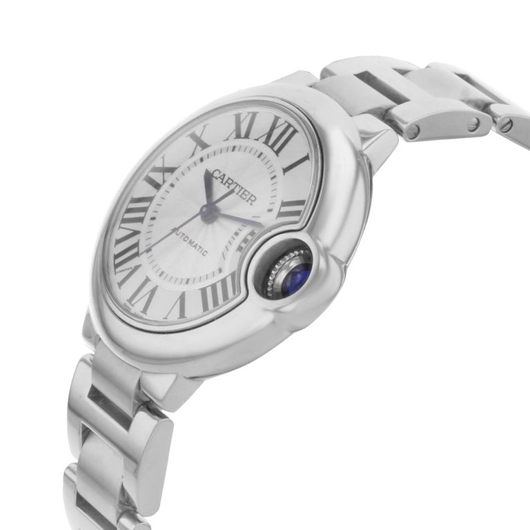 Cartier Ballon Bleu Stainless Steel Silver Dial Automatic Ladies Watch ...