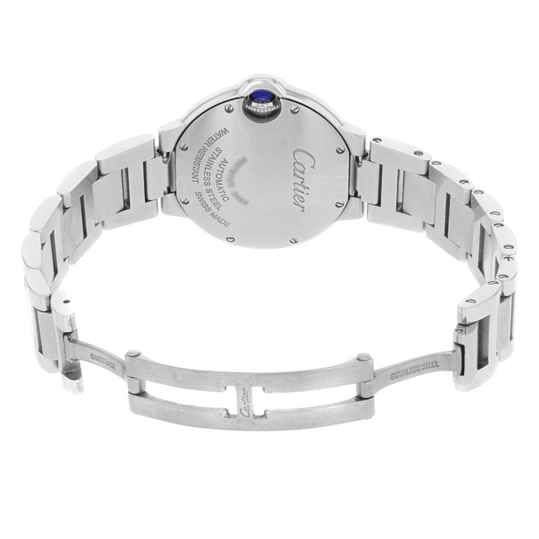 Cartier Ballon Bleu Stainless Steel Silver Dial Automatic Ladies Watch ...