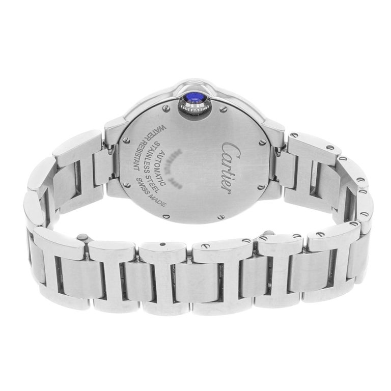 Cartier Ballon Bleu Stainless Steel Silver Dial Automatic Ladies Watch ...