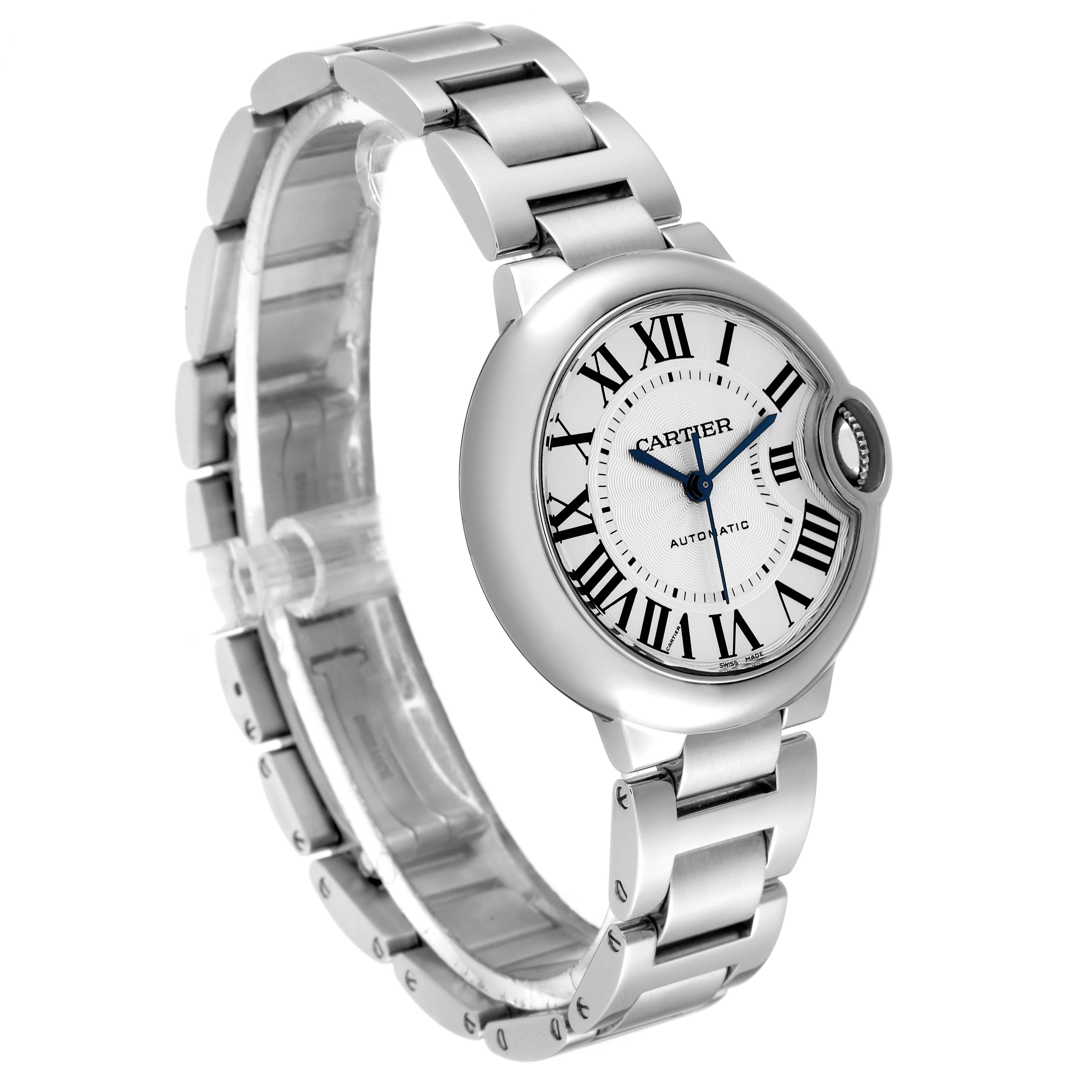Cartier Ballon Bleu Steel Automatic Ladies Watch W6920071 Box Card For ...