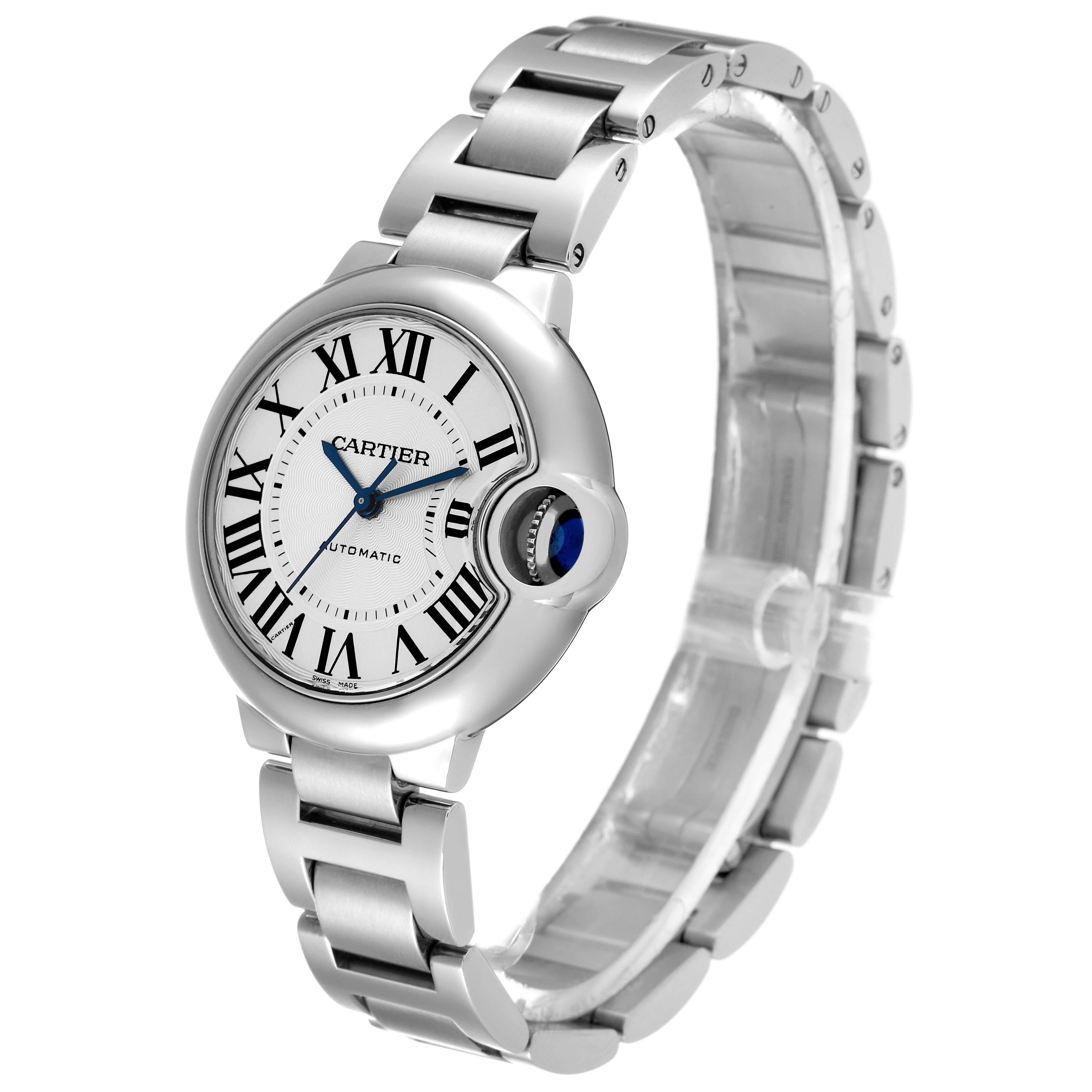 Cartier Ballon Bleu Steel Automatic Ladies Watch W6920071 Box Card For ...