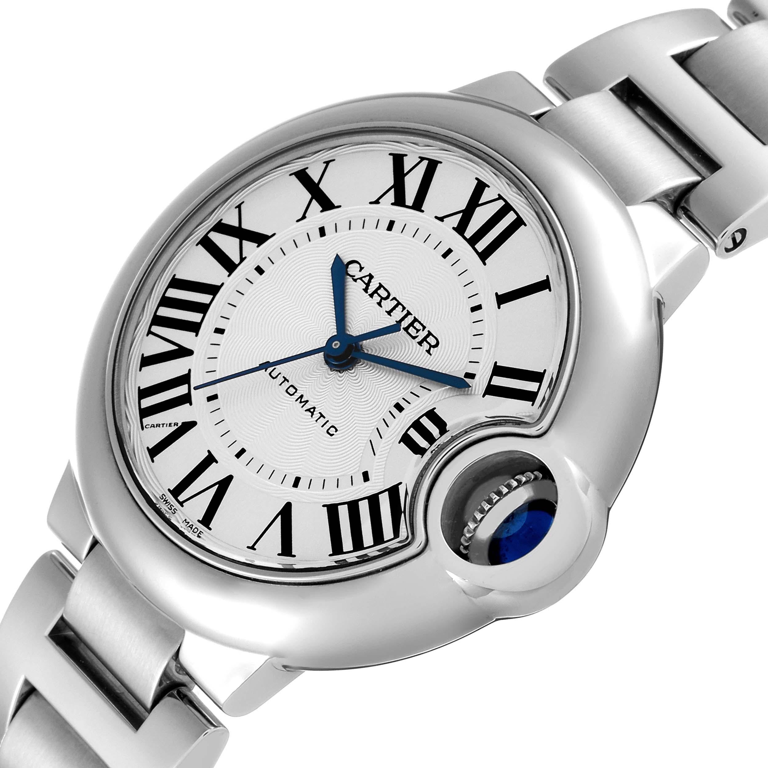 Cartier Ballon Bleu Steel Automatic Ladies Watch W6920071 Box Card For ...