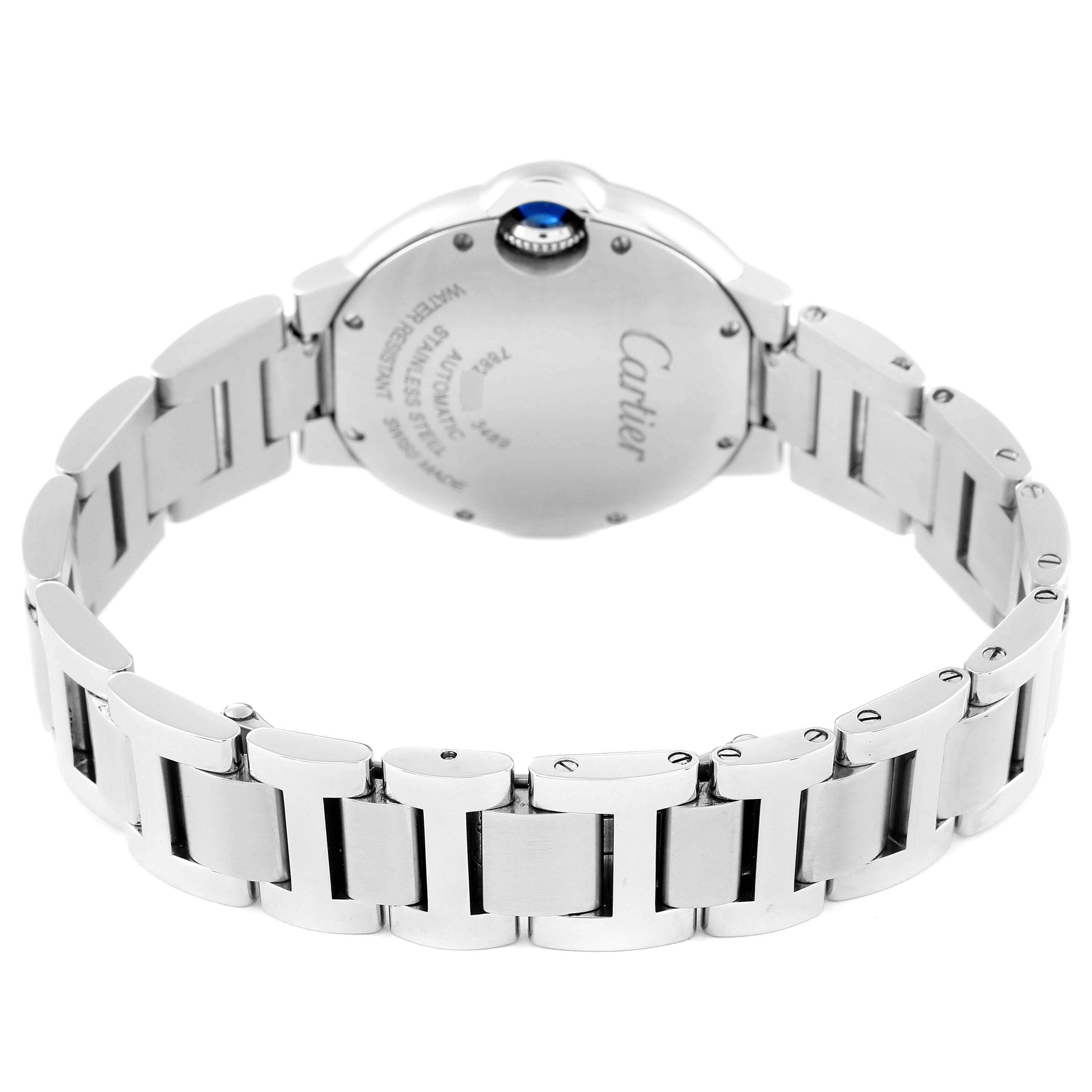 Cartier Ballon Bleu Steel Automatic Ladies Watch W6920071 Box Card For ...