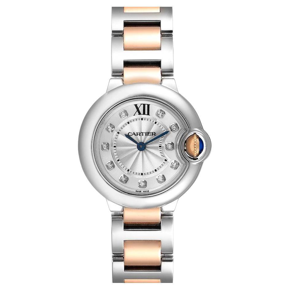 Cartier Ballon Bleu Diamond Dial Steel Ladies Watch W4BB0009 For Sale ...