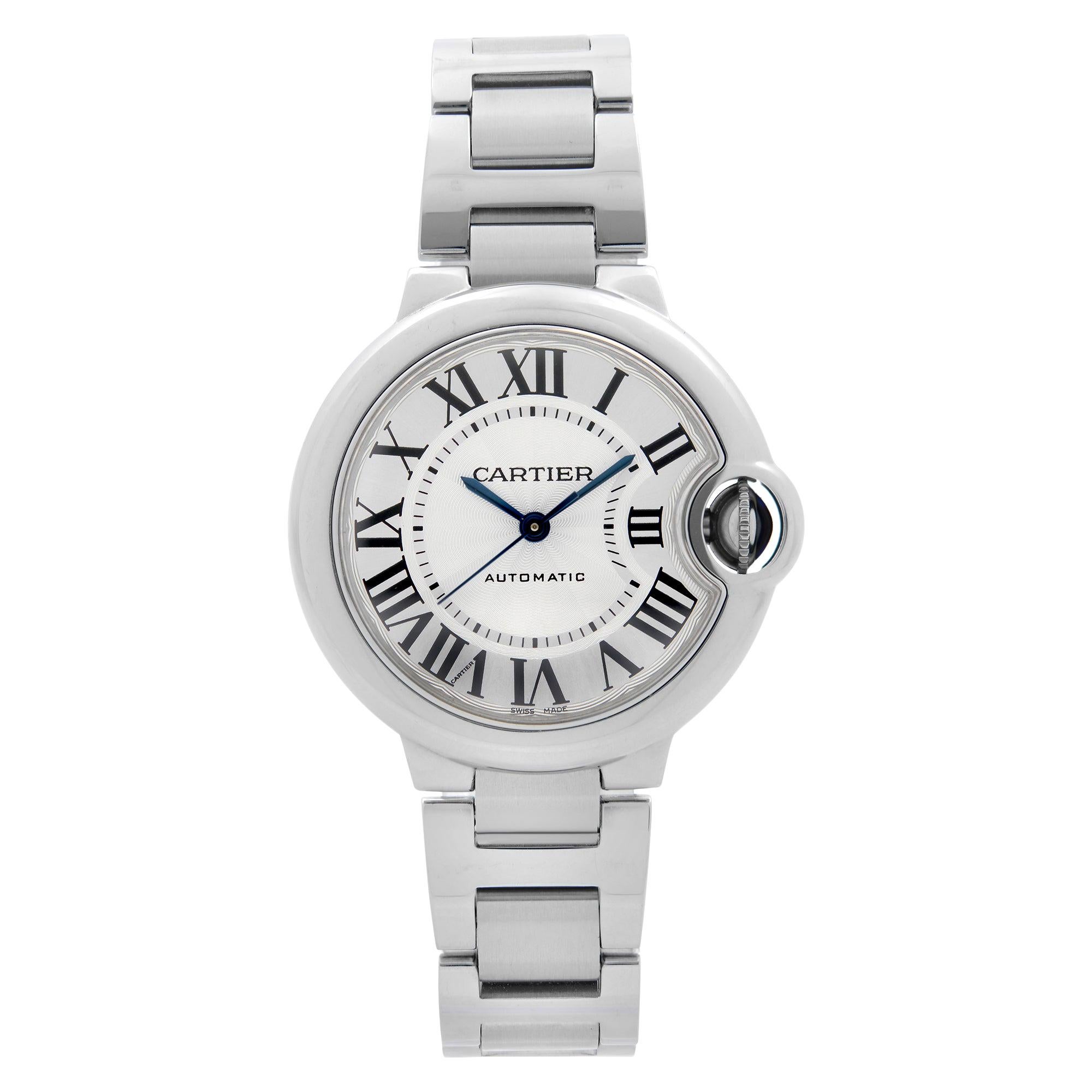 Cartier Ballon Bleu Steel Silver Guilloche Dial Ladies Watch W6920071 ...