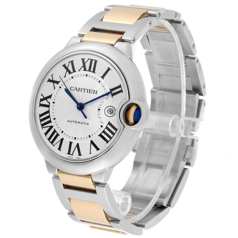 Cartier Ballon Bleu Steel Yellow Gold Men's Watch W69009z3 Box Papers ...
