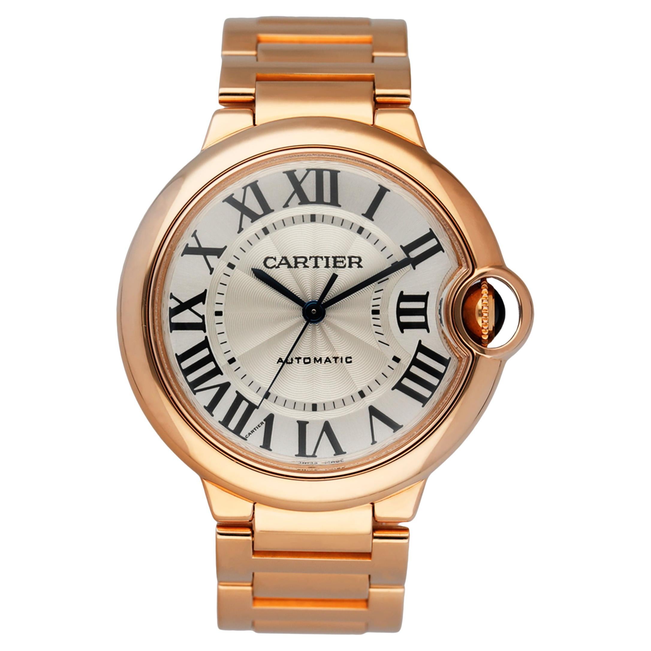 Cartier 18K Rose Gold Ballon Bleu Chrono W6920010 Watch at 1stDibs