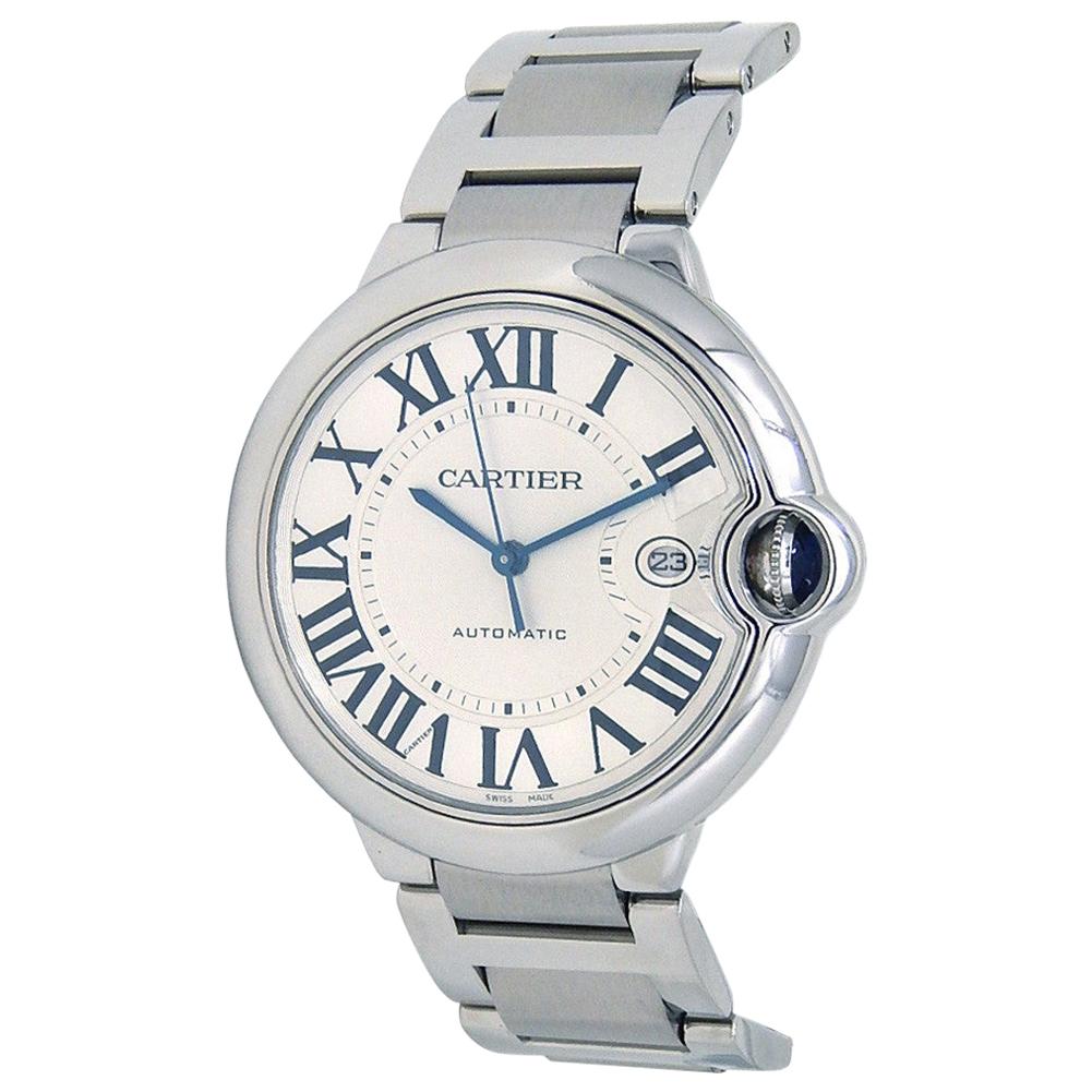 Cartier Ballon Bleu Steel Silver Dial Automatic Men's Watch W69012Z4 ...