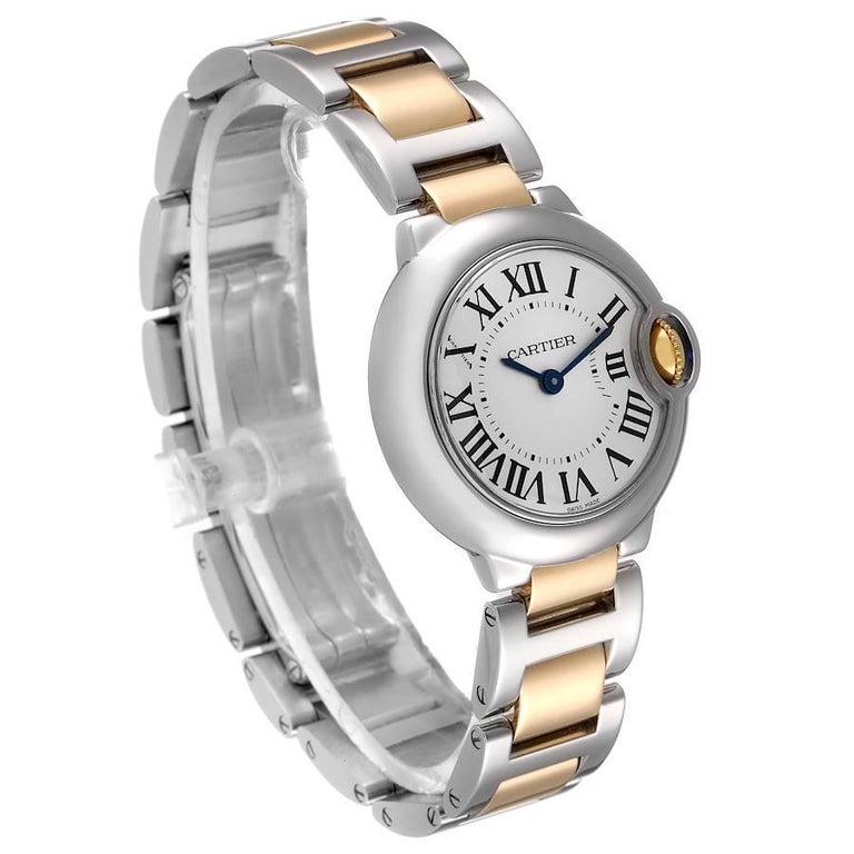 Cartier Ballon Blue Steel Yellow Gold Ladies Watch W2BB0010 For Sale at ...