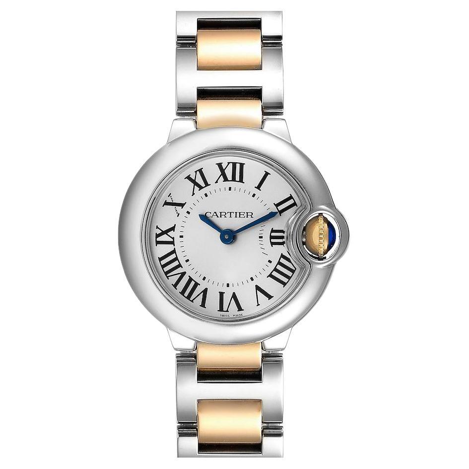 Cartier Ballon Blue Steel Rose Gold Diamond Ladies Watch WE902076 For ...