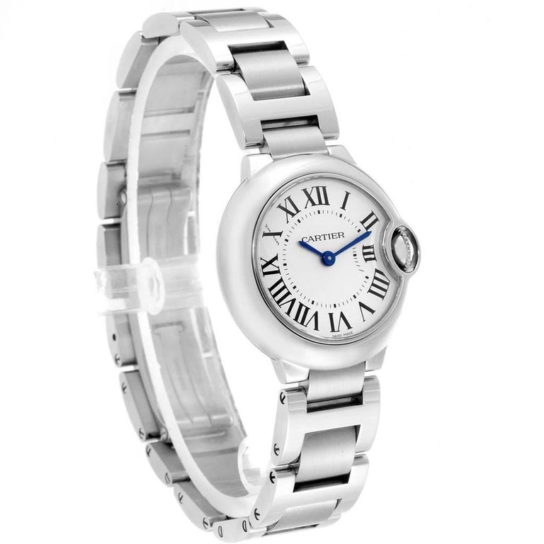 Cartier Ballon Blue 29 Silver Dial Ladies Watch W69010Z4 Box Papers For ...