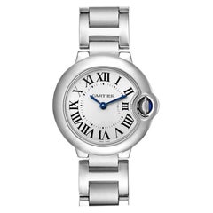 Cartier Ballon Blue 29 Silver Dial Quartz Ladies Watch W69010Z4 Box ...