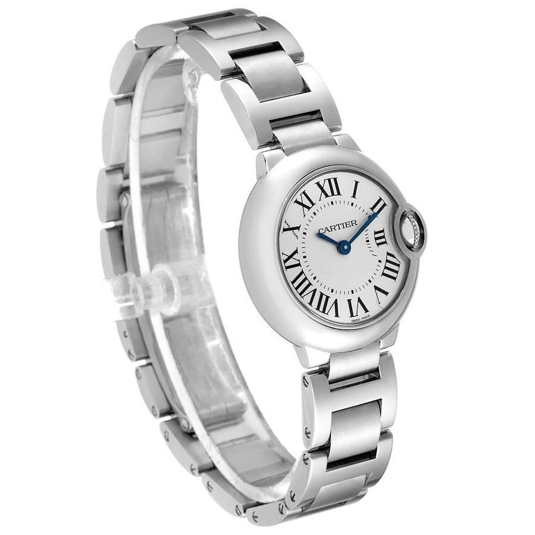 Cartier Ballon Blue 29 Silver Dial Quartz Steel Ladies Watch W69010Z4 ...