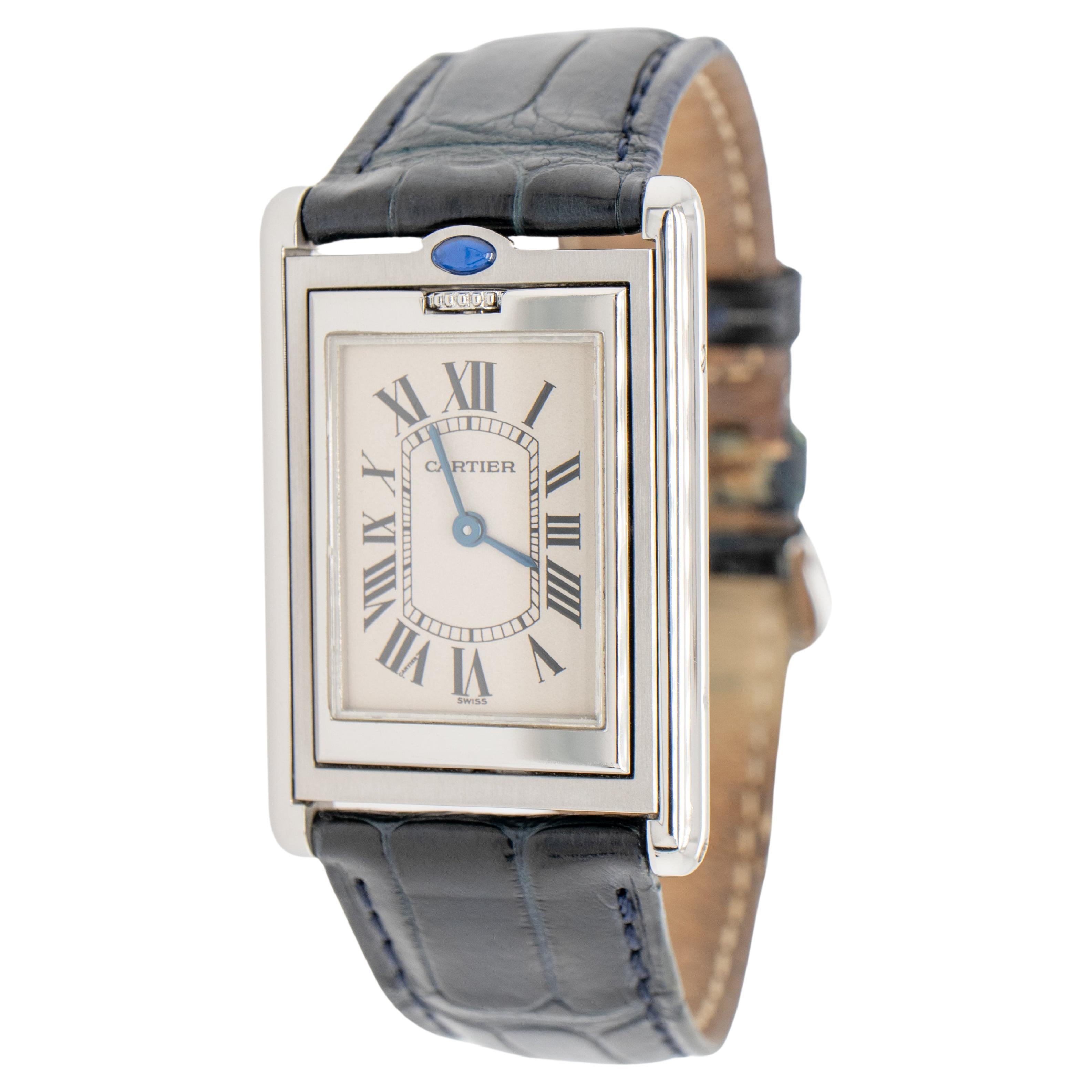 Cartier Stainless Steel Tank Basculante Reversible Wristwatch at ...