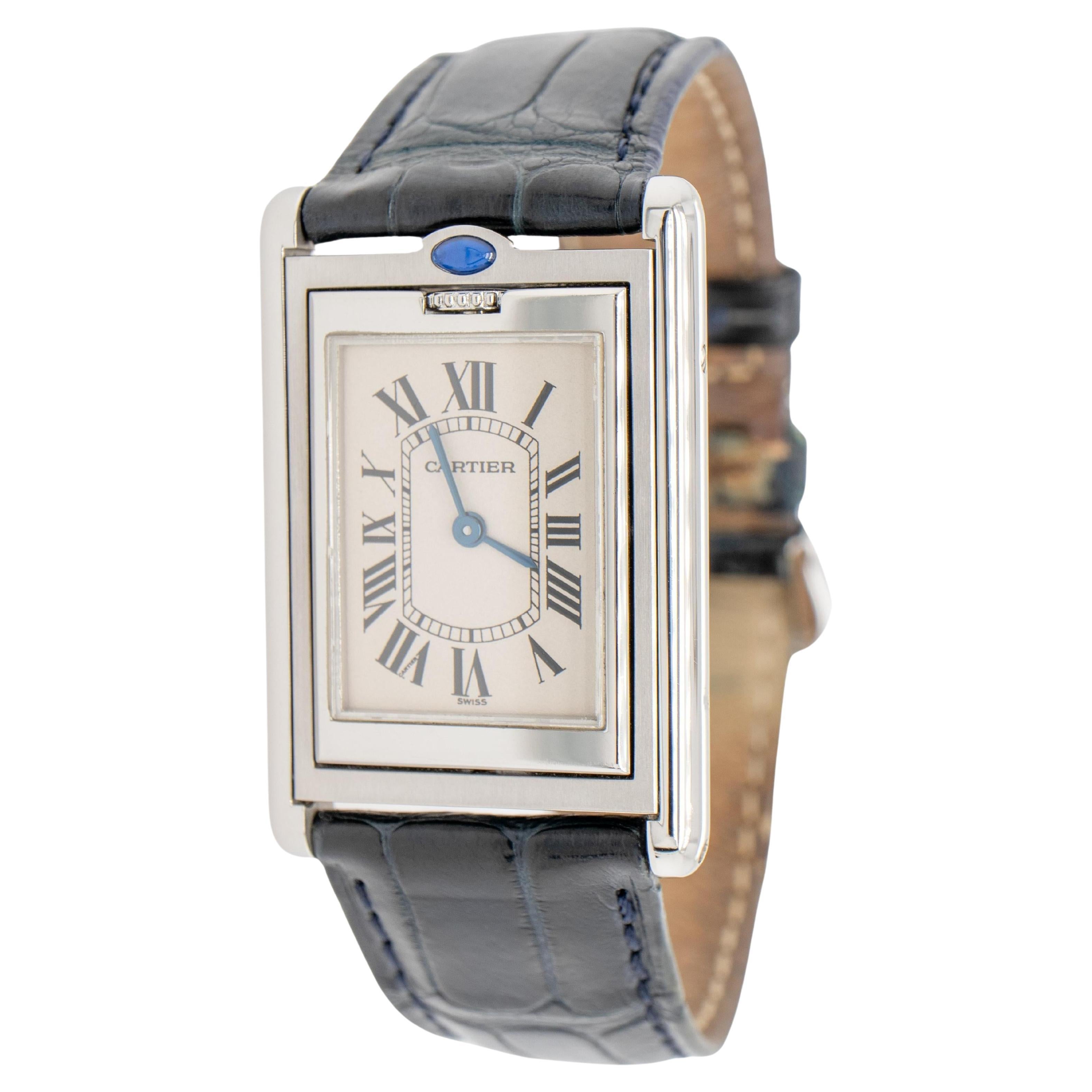 Cartier Stainless Steel Tank Basculante Reversible Wristwatch at ...