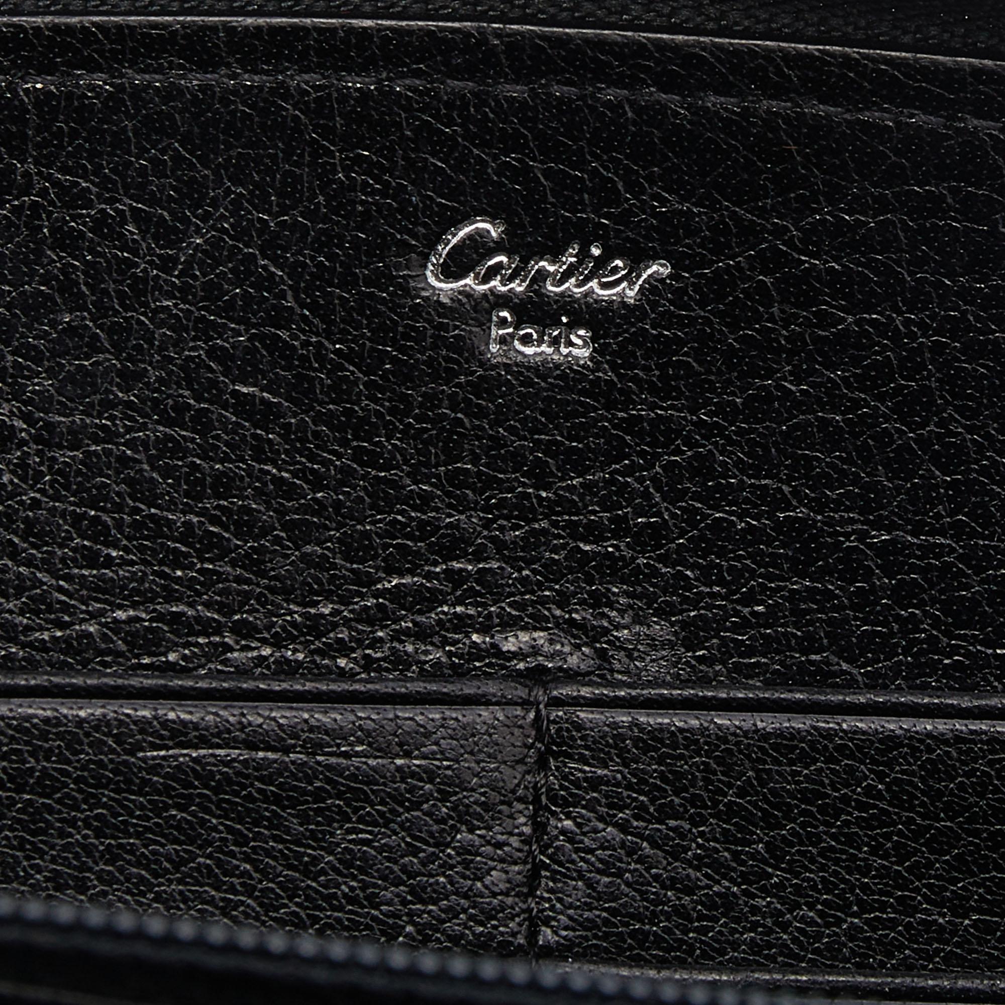 Cartier Black Leather Marcello de Cartier International Zip Around ...