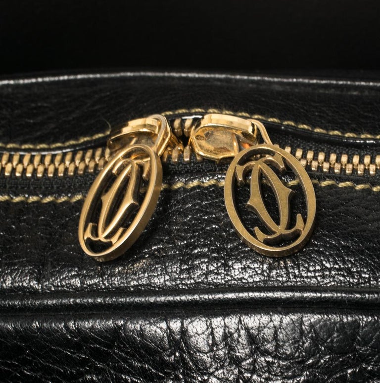 Cartier Black Leather "Marcello de Cartier" Shoulder Bag For Sale at ...