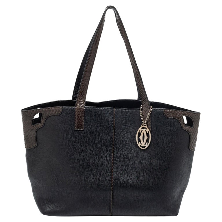 Cartier Black Leather Marcello de Cartier Tote For Sale at 1stDibs
