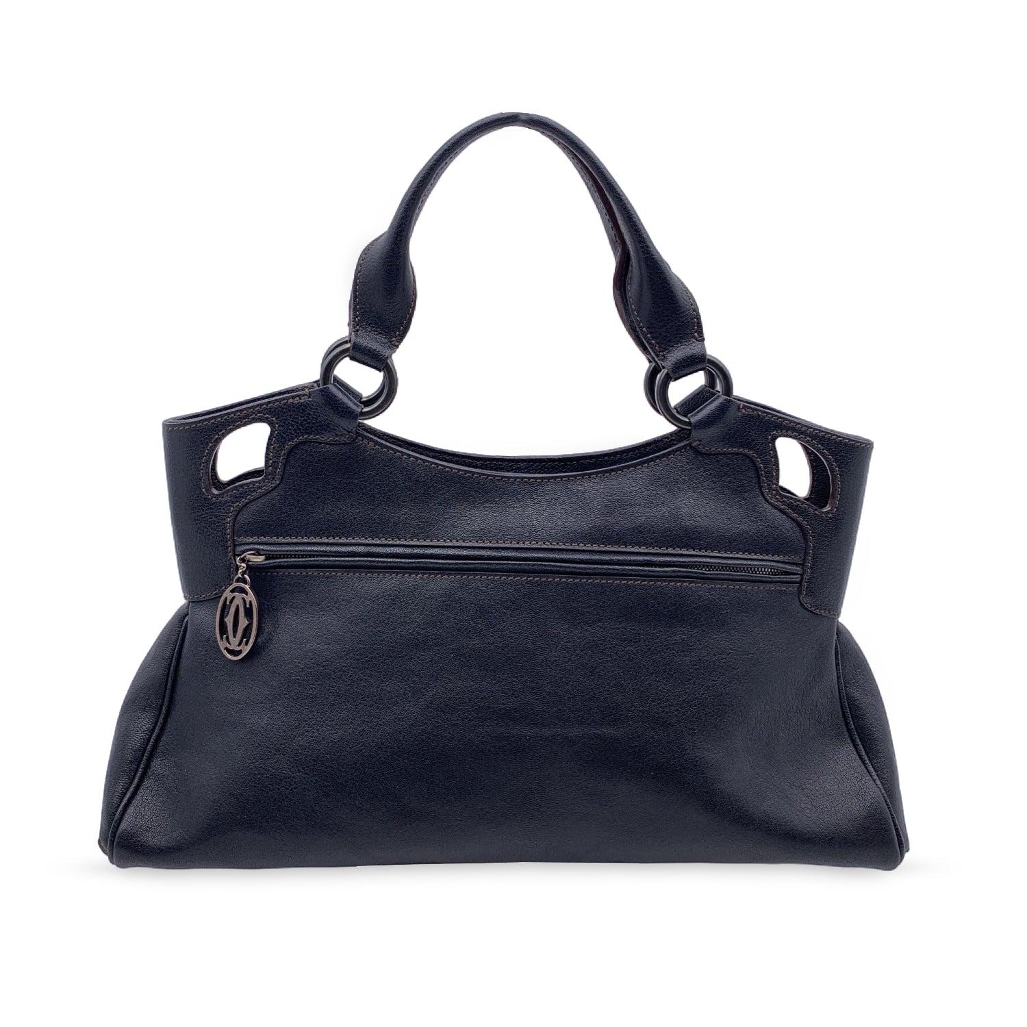 Cartier Black Leather Medium Marcello Tote Bag Handbag For Sale at 1stDibs