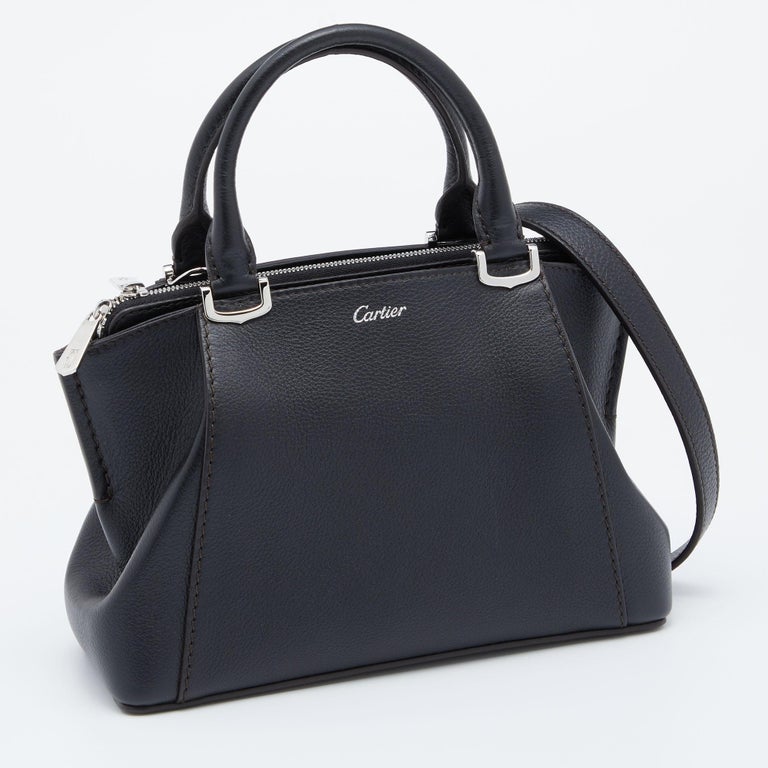 Cartier Black Leather Mini C de Cartier Satchel For Sale at 1stDibs