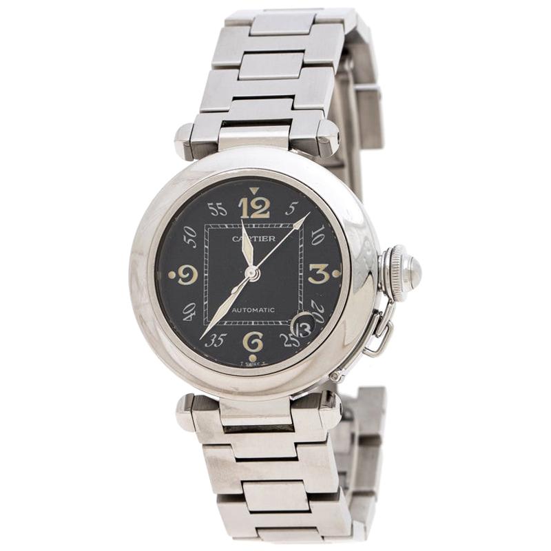 Cartier Black Stainless Steel Pasha de Cartier 2324 Women's Wristwatch ...