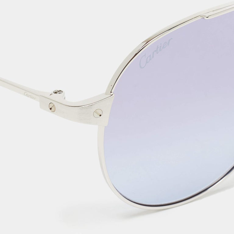Cartier Blue CT0298S Santos de Cartier Aviator Sunglasses For Sale at ...