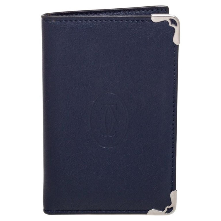 Cartier Blue Leather Must De Cartier Card Holder at 1stDibs