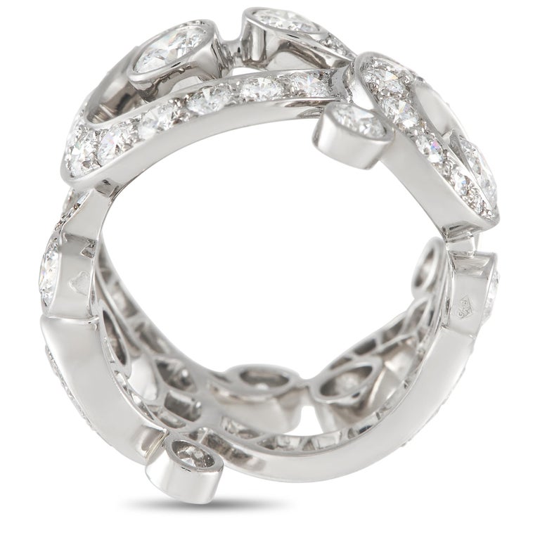 Cartier Boudoir Platinum 4.75 Carat Diamond Swirl Eternity Ring For ...