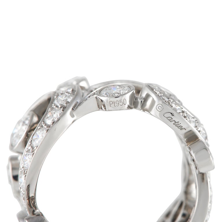 Cartier Boudoir Platinum 4.75 Carat Diamond Swirl Eternity Ring For ...