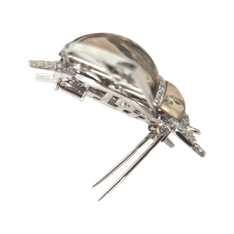 Cartier Brooch Insecte Bionique, Smoky Quartz, Diamonds on White Gold ...