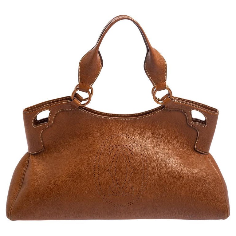 Cartier Brown Leather Medium Marcello de Cartier Bag at 1stDibs