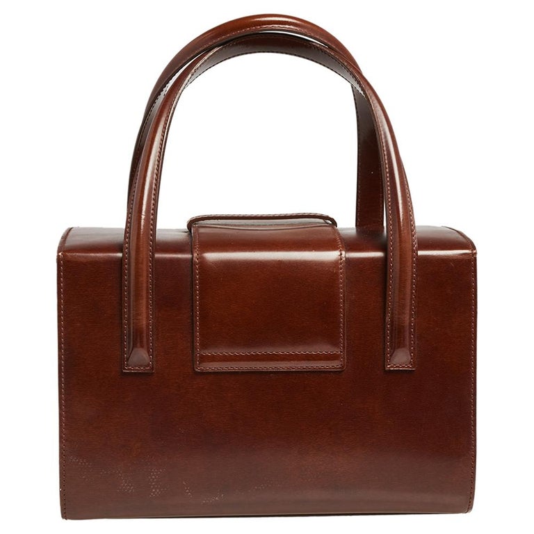 Cartier Brown Leather Panthere Box Bag at 1stDibs