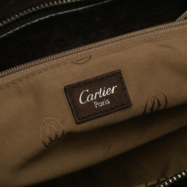 Cartier Brown Suede and Leather Medium Marcello de Cartier Bag at 1stDibs