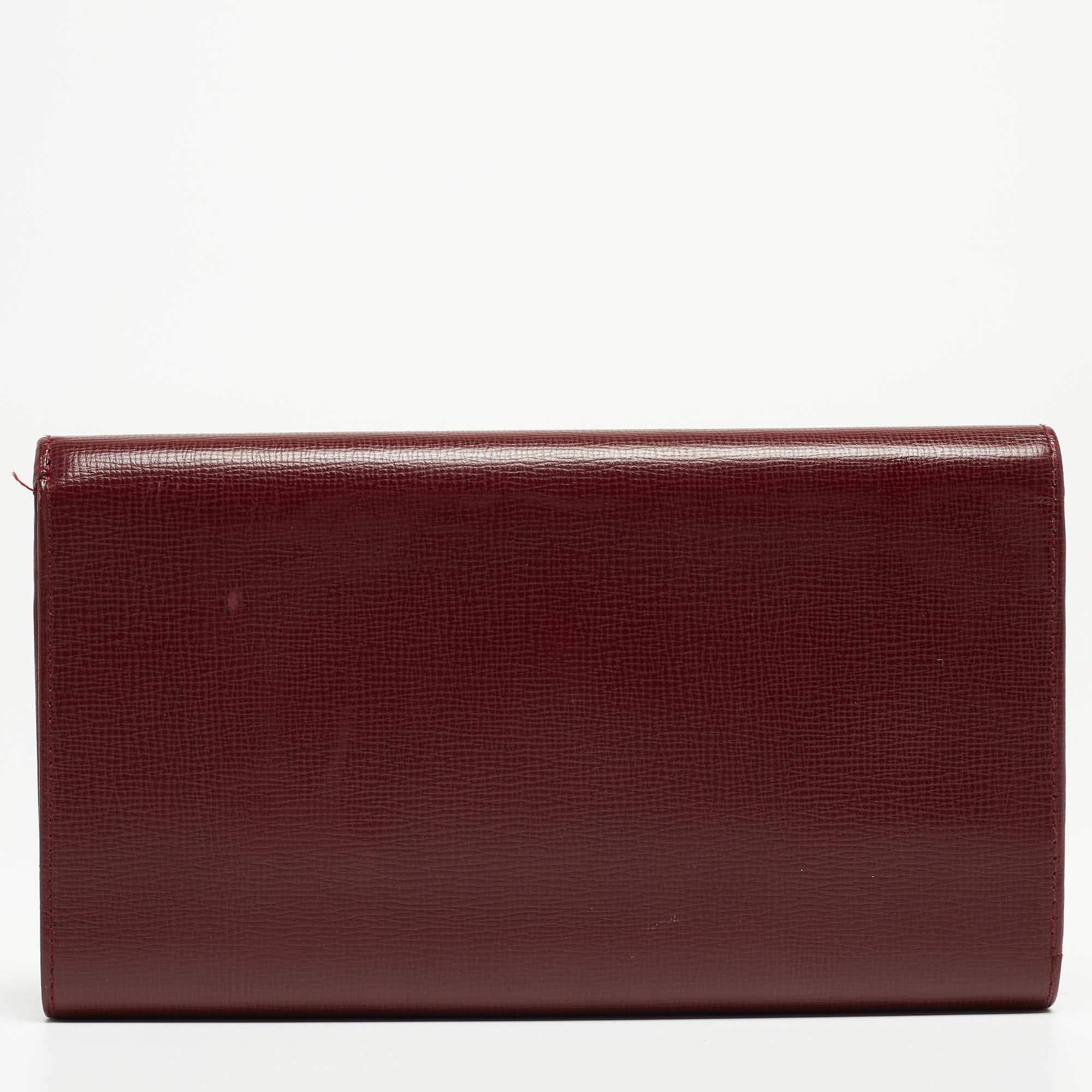 Cartier Burgundy Leather Must de Cartier Trifold Continental Wallet For ...