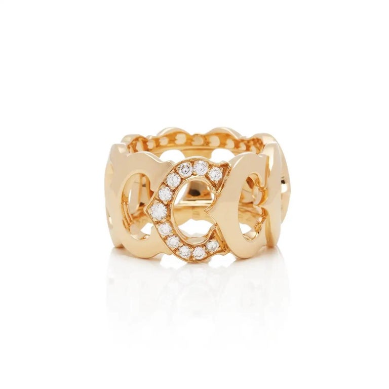 Cartier C De Cartier 18k Yellow Gold Diamond Ring at 1stDibs