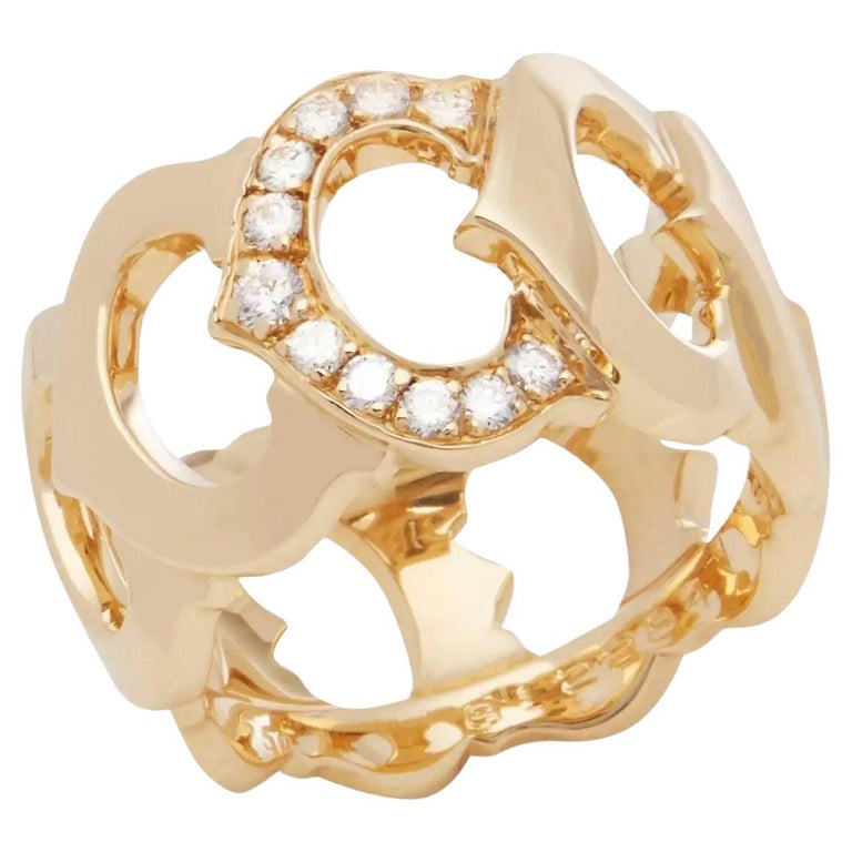 Cartier C De Cartier 18k Yellow Gold Diamond Ring at 1stDibs