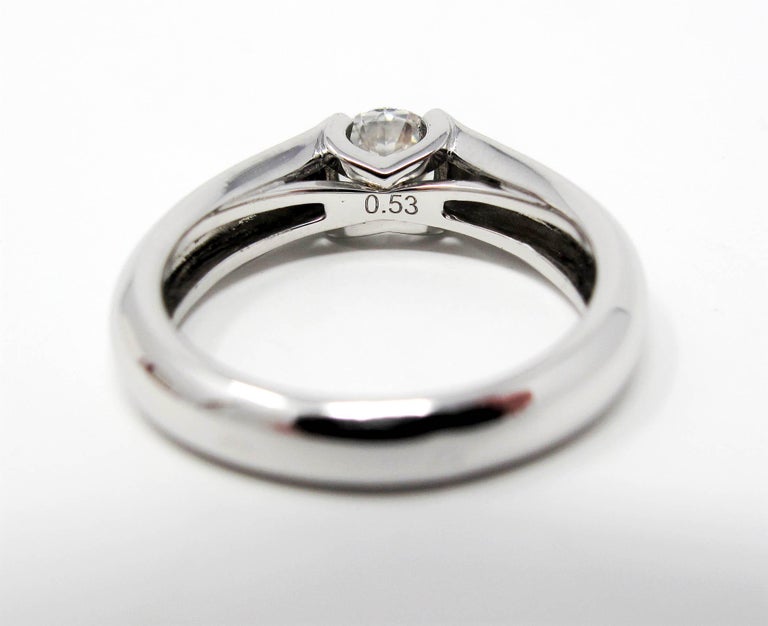 Cartier C de Cartier .53 Round Diamond Solitaire Platinum Engagement ...