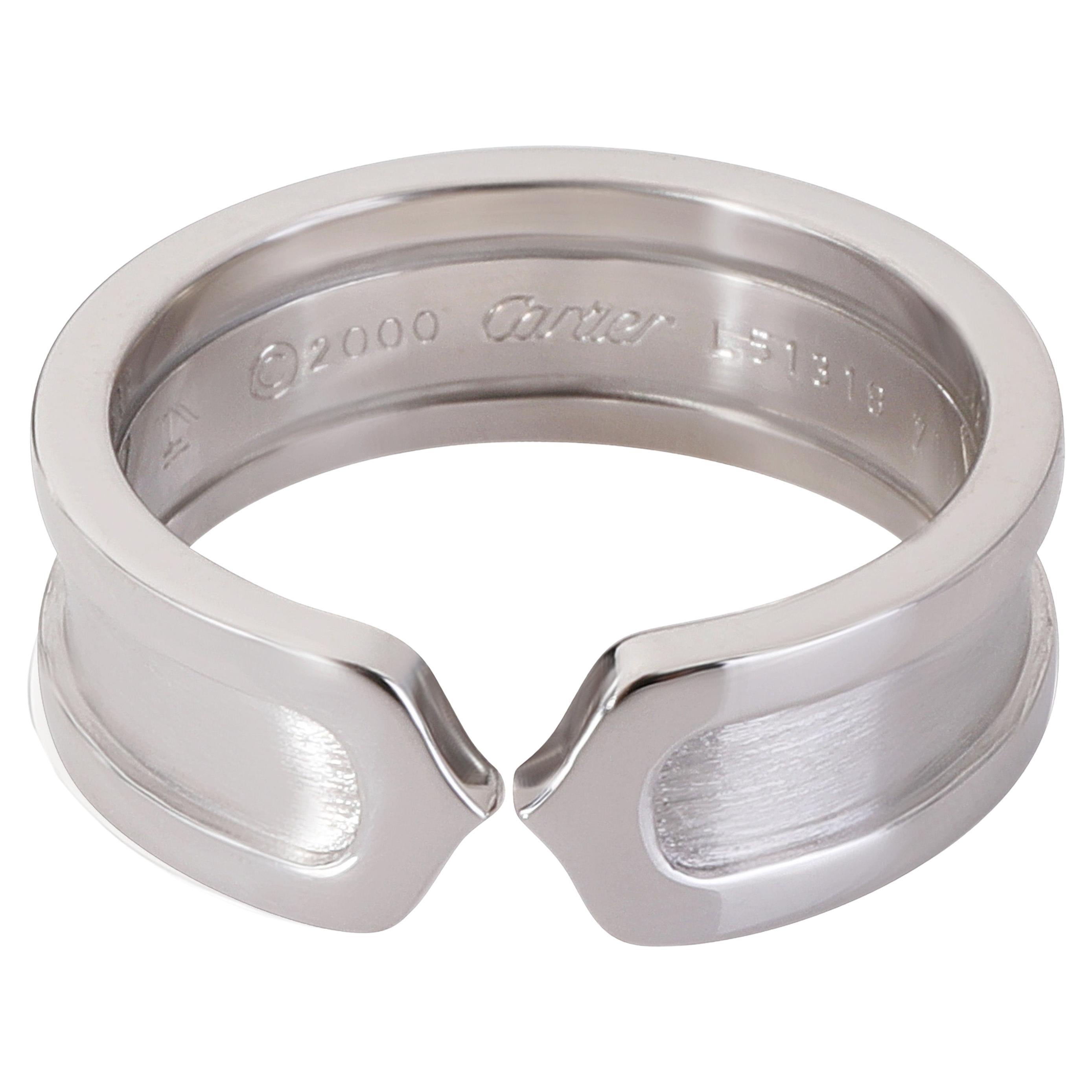 C de Cartier Diamond White Gold Ring at 1stDibs