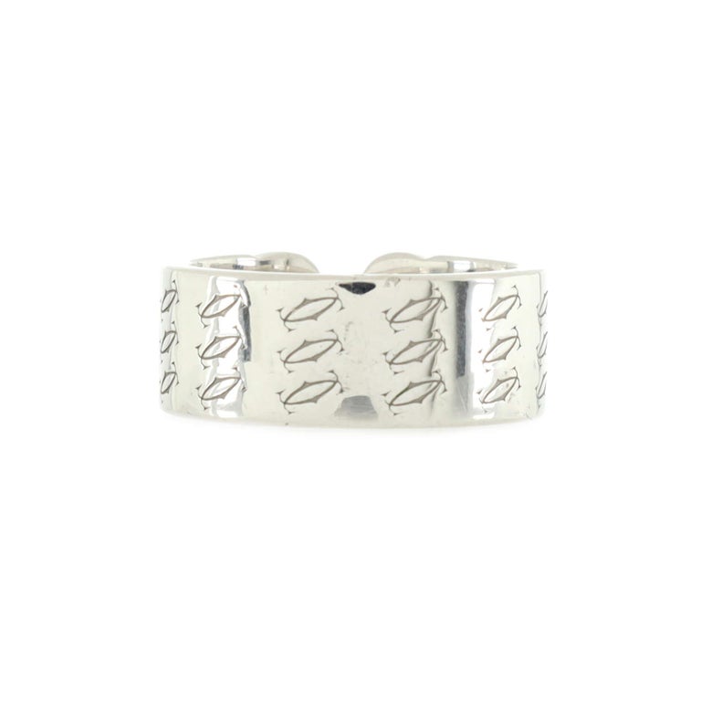 Cartier C De Cartier Happy Birthday Ring 18k White Gold For Sale at 1stDibs