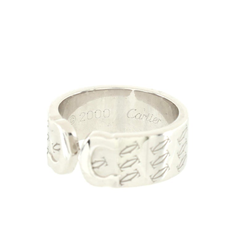 Cartier C De Cartier Happy Birthday Ring 18k White Gold For Sale at 1stDibs
