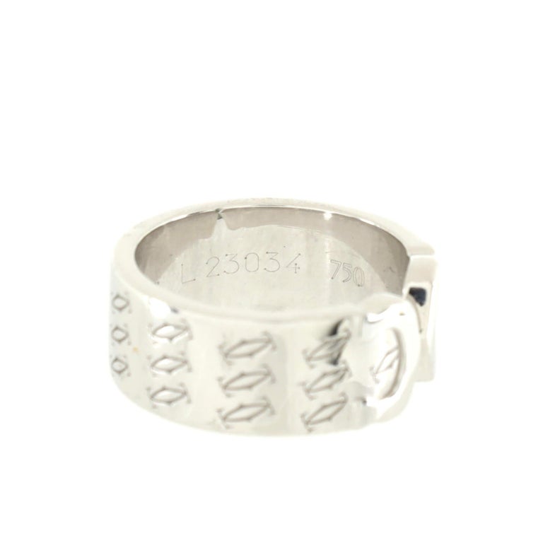 Cartier C De Cartier Happy Birthday Ring 18k White Gold For Sale at 1stDibs