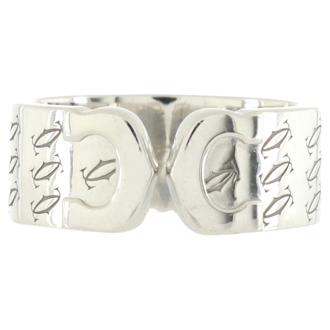 Cartier C de Cartier Happy Birthday Band Ring 18k White Gold with ...