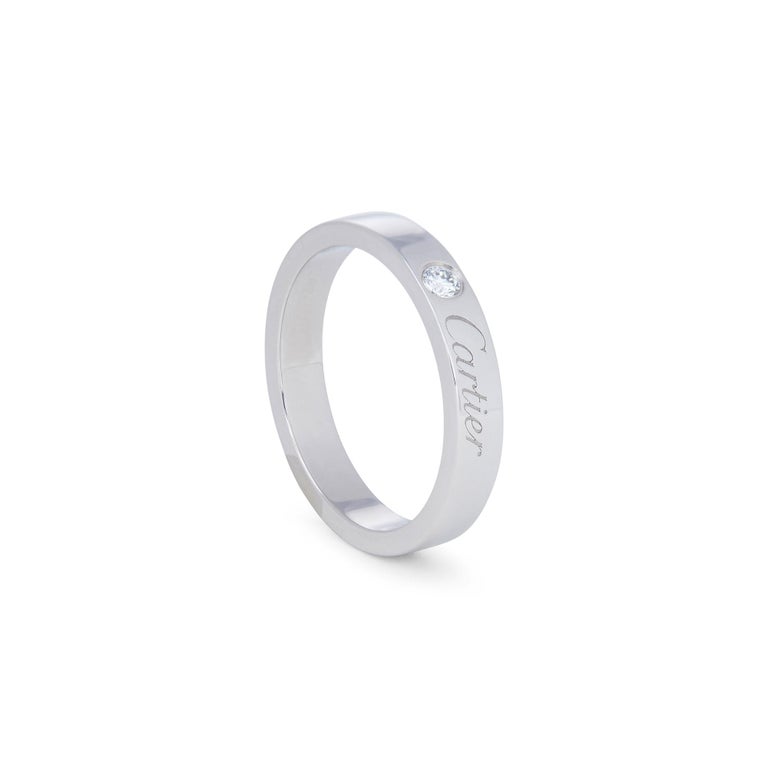Cartier 'C De Cartier' Platinum Diamond Wedding Band For Sale at 1stDibs